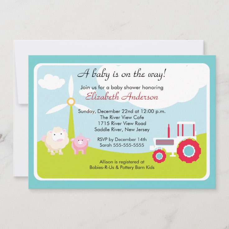 Barnyard Baby Animals Baby Shower Invitation | Zazzle