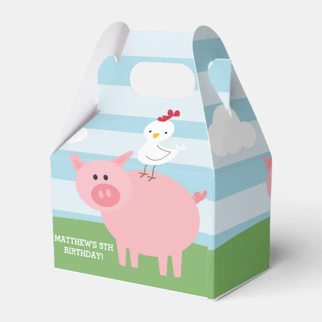Barnyard Birthday Bash/Party Favor Box | Zazzle