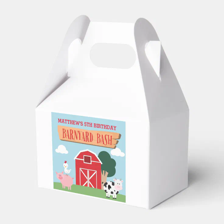Barnyard Birthday Bash/Party Favor Box | Zazzle