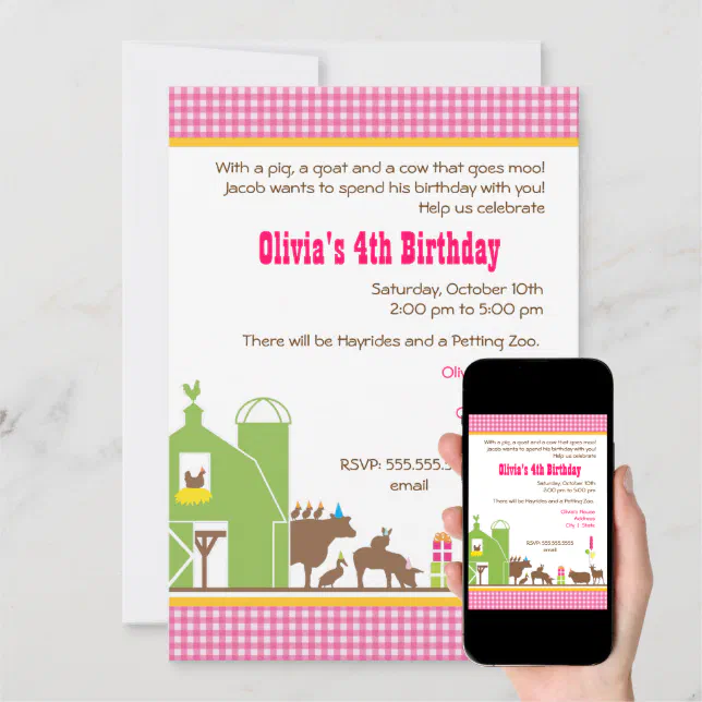 Barnyard Birthday Invitation | Zazzle