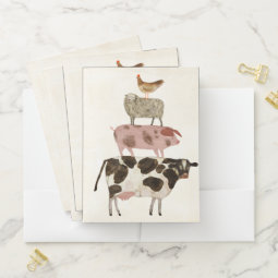 Barnyard Buds - Cow, Pig, Sheep, and Hen Pocket Folder | Zazzle