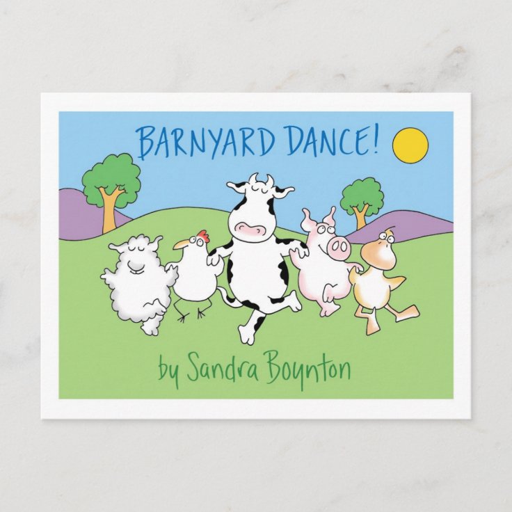 BARNYARD DANCE! postcard by Sandra Boynton | Zazzle