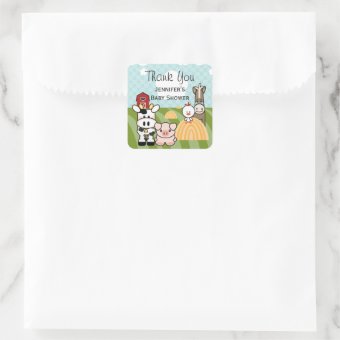 Barnyard Farm Animal Party Favor Sticker Labels | Zazzle