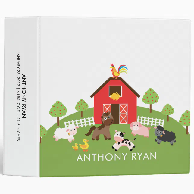 Barnyard Farm Animals Baby Photo Album Binder | Zazzle