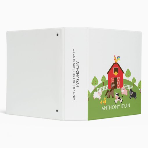 Barnyard Farm Animals Baby Photo Album Binder | Zazzle