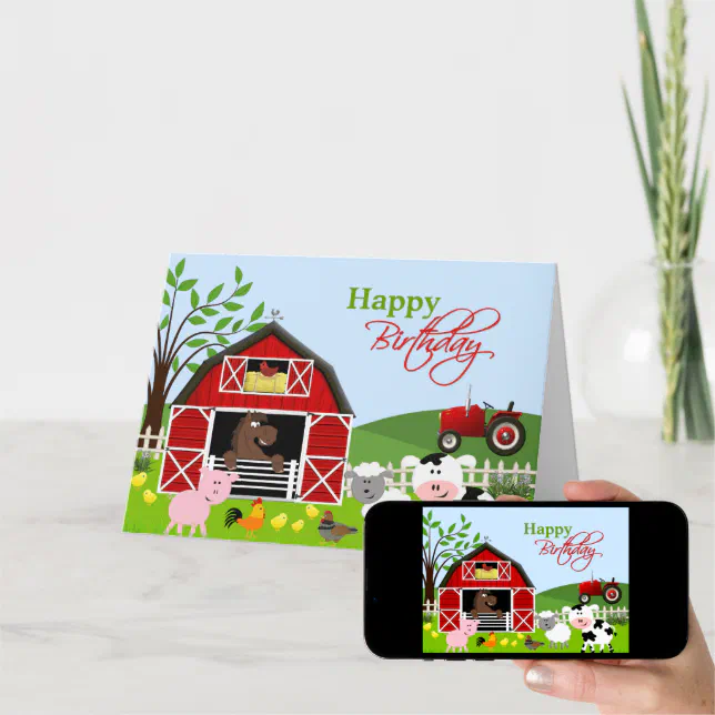 Barnyard Farm Animals Greeting Card | Zazzle