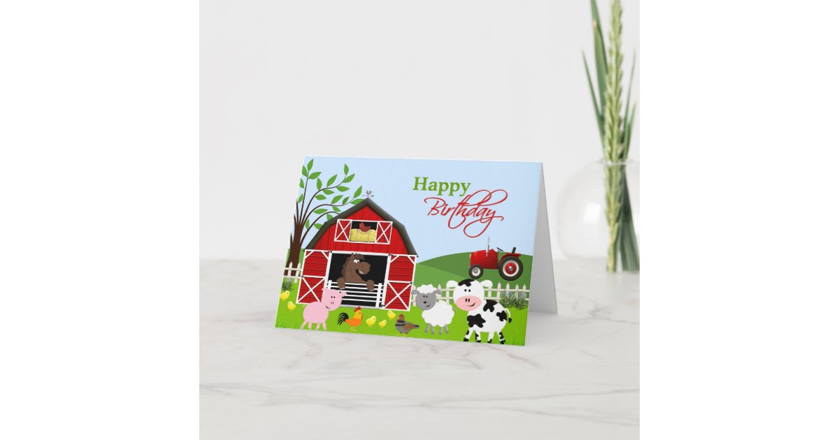 Barnyard Farm Animals Greeting Card | Zazzle