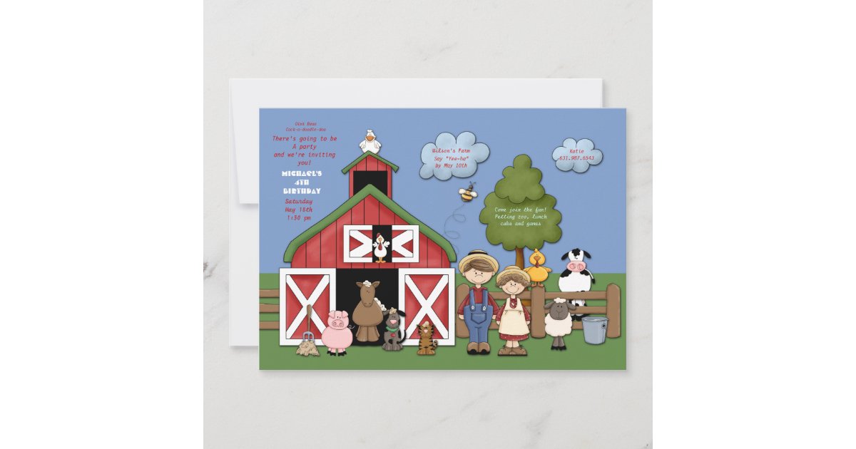 Barnyard Friends Invitation | Zazzle