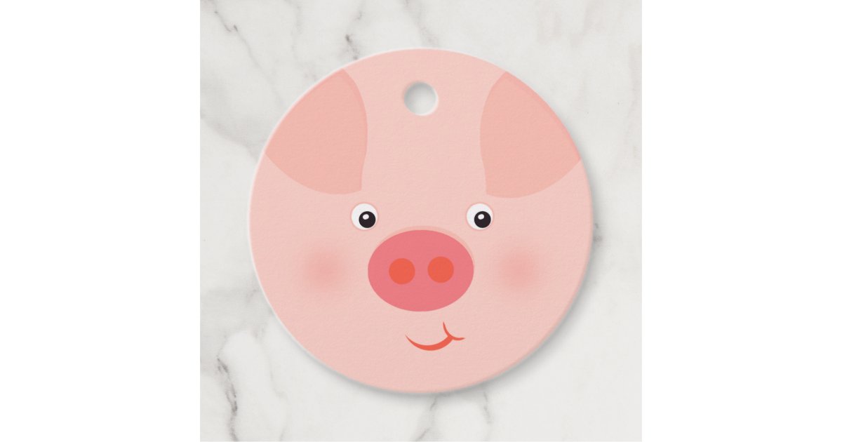 Barnyard Piggy Favor Tags | Zazzle
