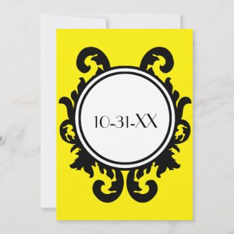 Baroque Black (Yellow) Wedding Invitation | Zazzle