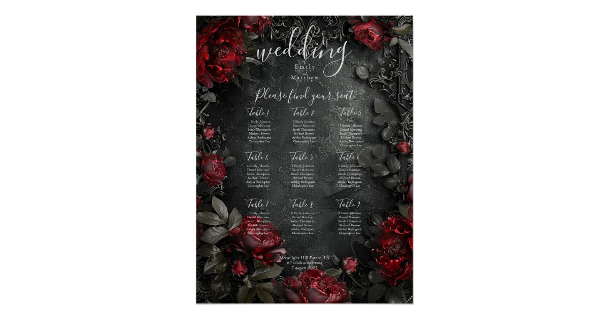 Baroque Gothic Peonies Poster | Zazzle