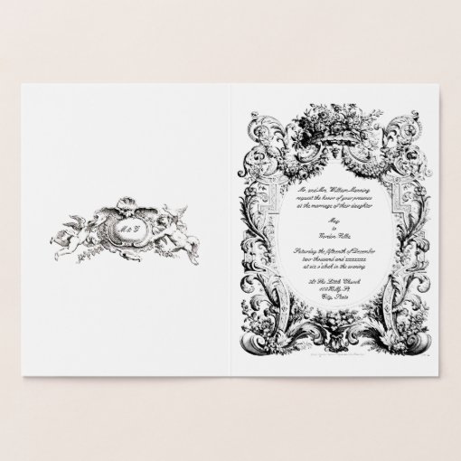 Baroque Rococo Wedding Invitation Template | Zazzle