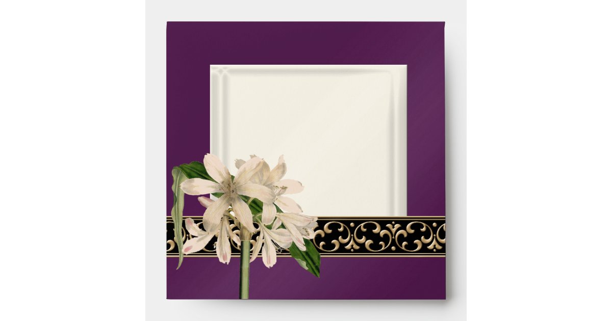 Baroque Vintage Lily Gold Formal Matching Envelope | Zazzle