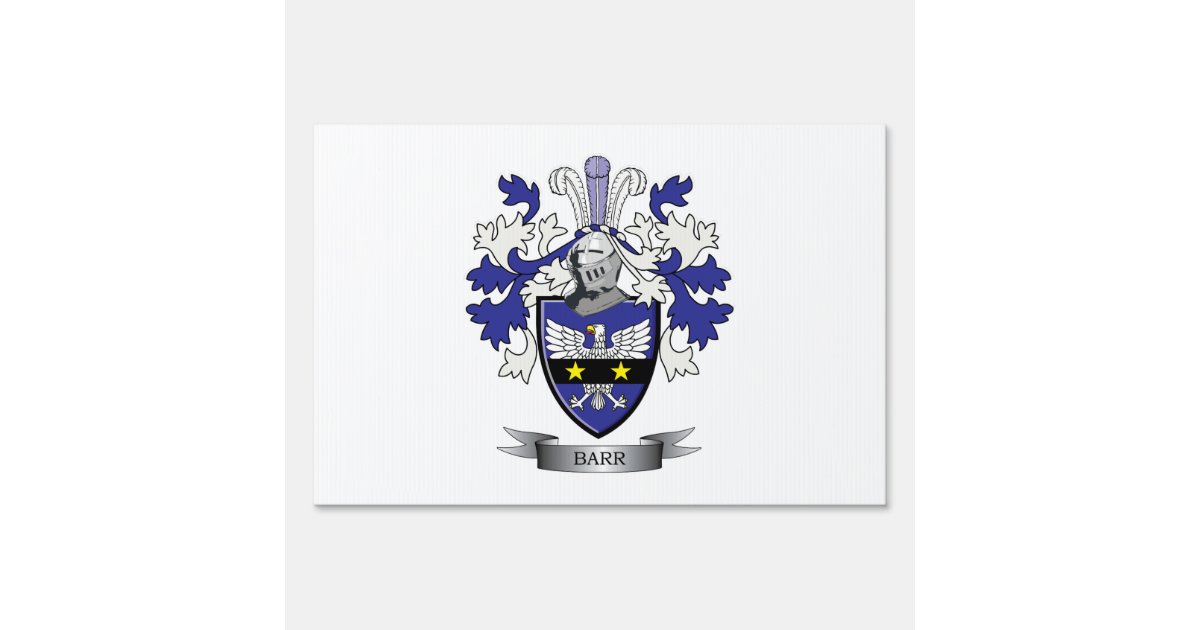 Barr Family Crest Coat of Arms Yard Sign | Zazzle