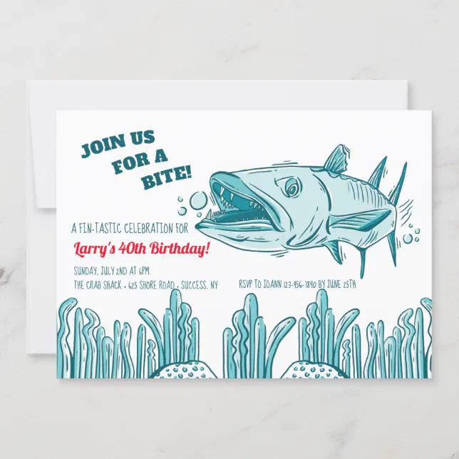 Barracuda Birthday Party Invitation | Zazzle