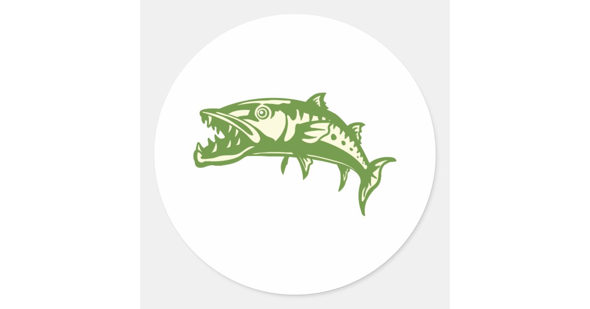 Barracuda Fish #4 Classic Round Sticker | Zazzle