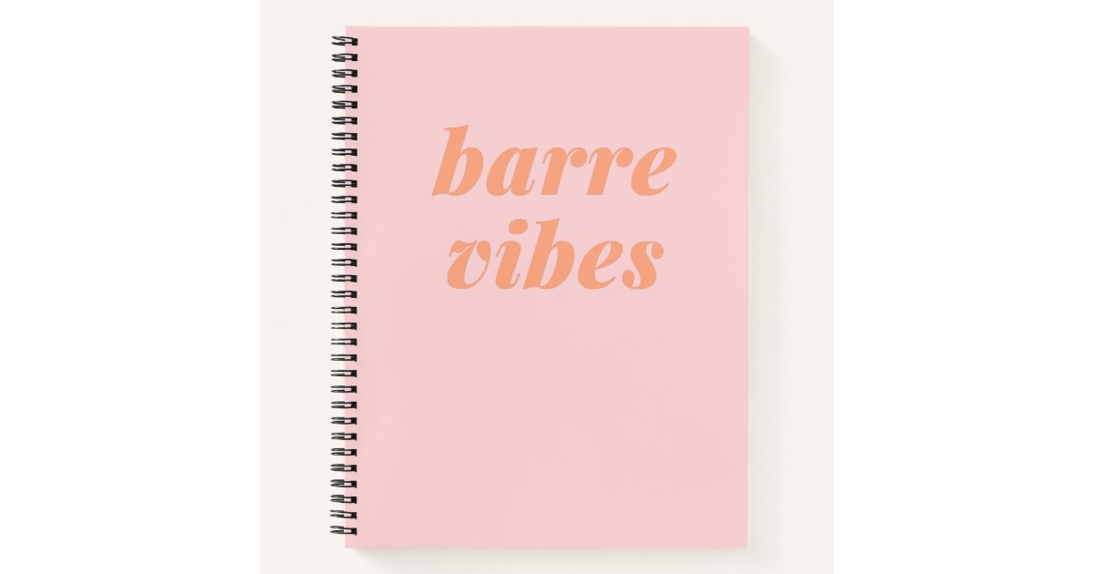 Barre Vibes Pink and Orange Ballet Dancer Design Notebook | Zazzle