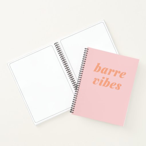 Barre Vibes Pink and Orange Ballet Dancer Design Notebook | Zazzle