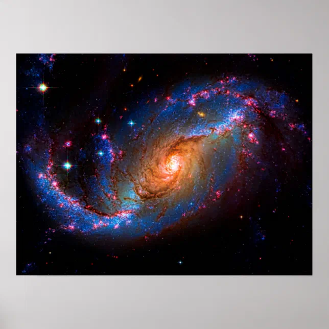 Barred Spiral Galaxy outer space photo Poster | Zazzle