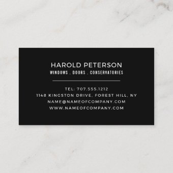 Barred Window, Window & Door Fitter Company Business Card | Zazzle