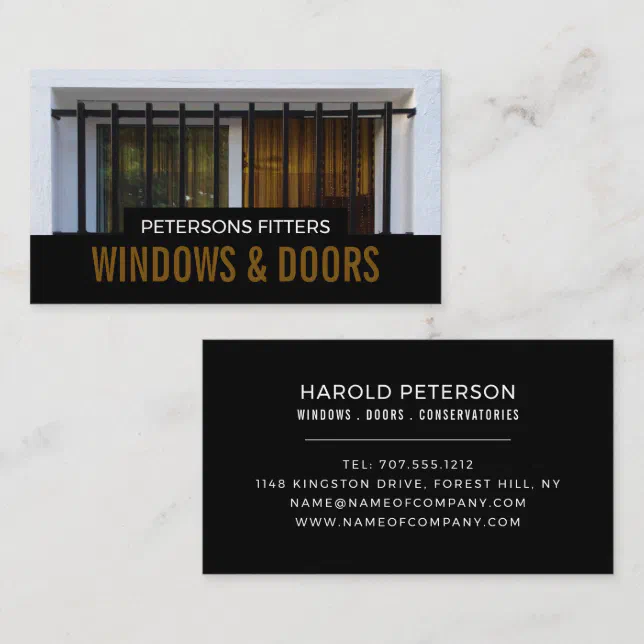 Barred Window, Window & Door Fitter Company Business Card | Zazzle