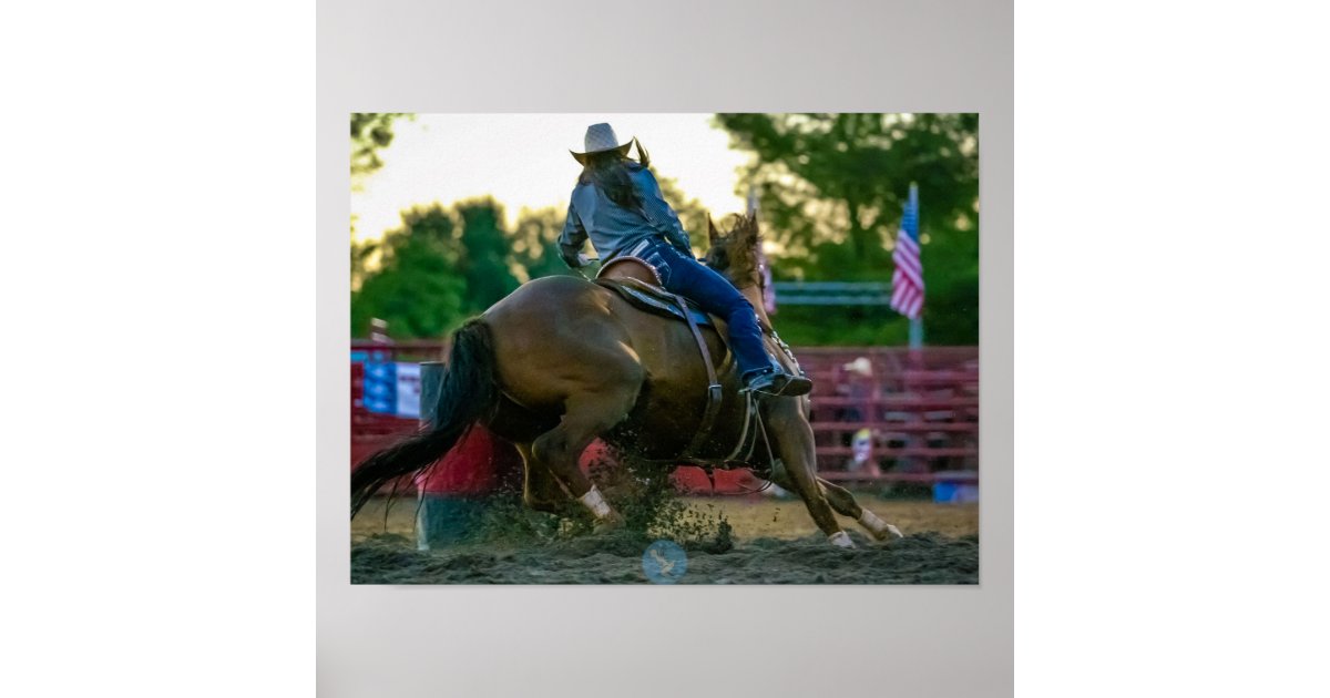 Barrel Racing at Dusk Poster | Zazzle