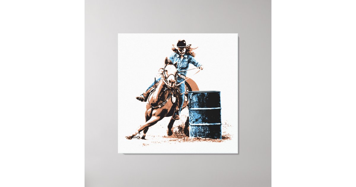 Barrel Racing Canvas Print | Zazzle