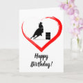 Barrel Racing Horse and Red Heart Happy Birthday! Card | Zazzle