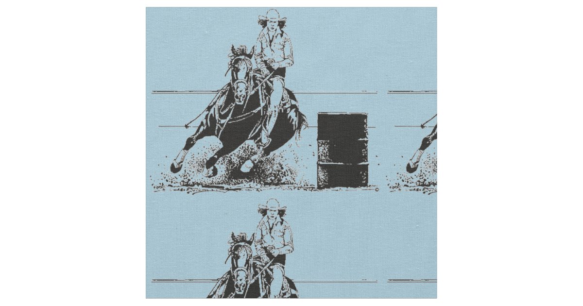 Barrel Racing Horse Fabric | Zazzle