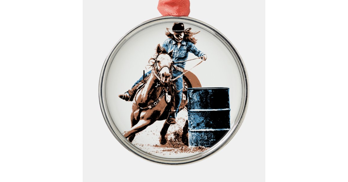 Barrel Racing Metal Ornament | Zazzle
