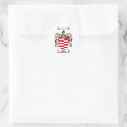 BARRETT FAMILY CREST - BARRETT COAT OF ARMS CLASSIC ROUND STICKER | Zazzle