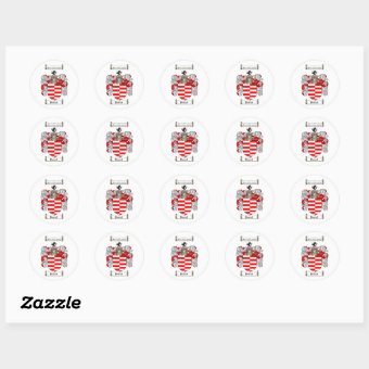 BARRETT FAMILY CREST - BARRETT COAT OF ARMS CLASSIC ROUND STICKER | Zazzle