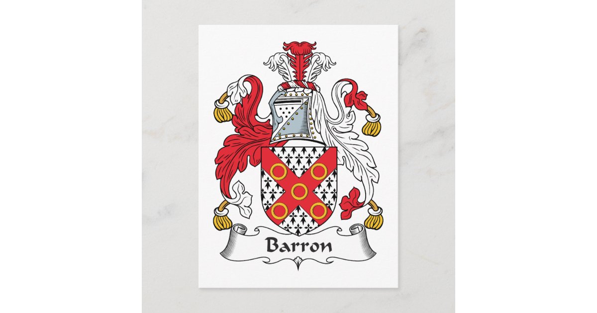 Barron Family Crest Postcard | Zazzle