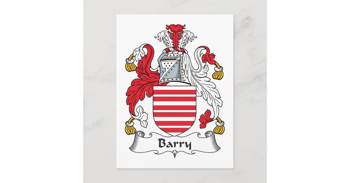 Barry Family Crest Postcard | Zazzle