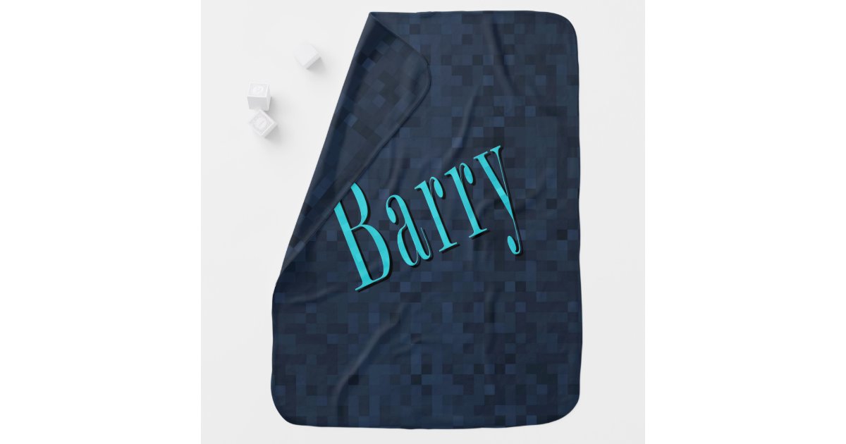 Barry, Name Logo On Blue Mosaic, Swaddle Blanket | Zazzle