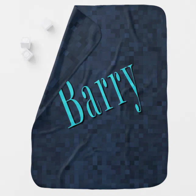 Barry, Name Logo On Blue Mosaic, Swaddle Blanket | Zazzle