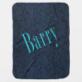 Barry, Name Logo On Blue Mosaic, Swaddle Blanket | Zazzle