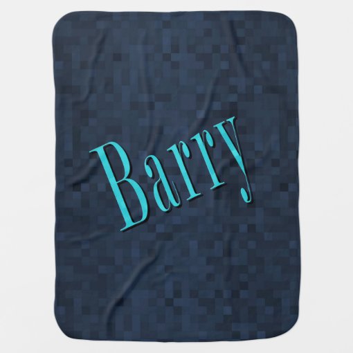 Barry, Name Logo On Blue Mosaic, Swaddle Blanket | Zazzle