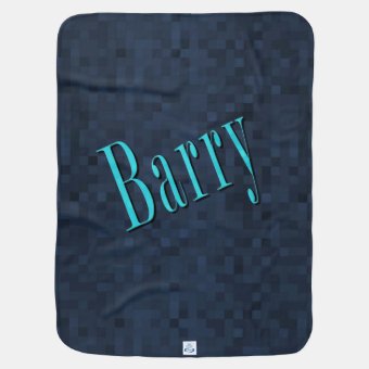 Barry, Name Logo On Blue Mosaic, Swaddle Blanket | Zazzle