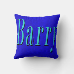 Barry, Name Logo On Blue Mosaic, Throw Pillow | Zazzle
