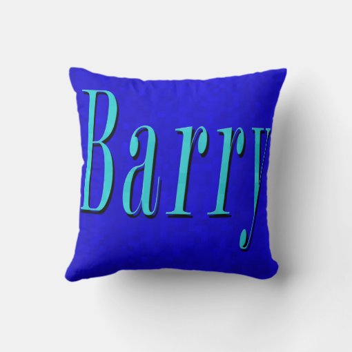 Barry, Name Logo On Blue Mosaic, Throw Pillow | Zazzle
