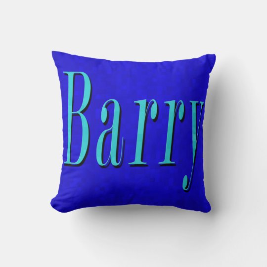 Barry, Name Logo On Blue Mosaic, Throw Pillow | Zazzle.com