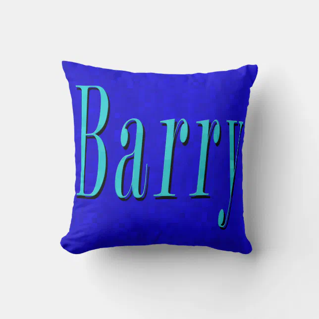Barry, Name Logo On Blue Mosaic, Throw Pillow | Zazzle
