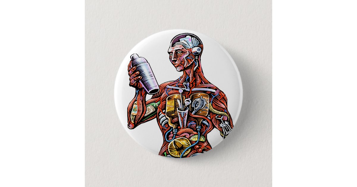 Bartender Anatomy Button | Zazzle