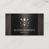 Bartender Bar Club Elegant Leather Black Bottle Business Card | Zazzle