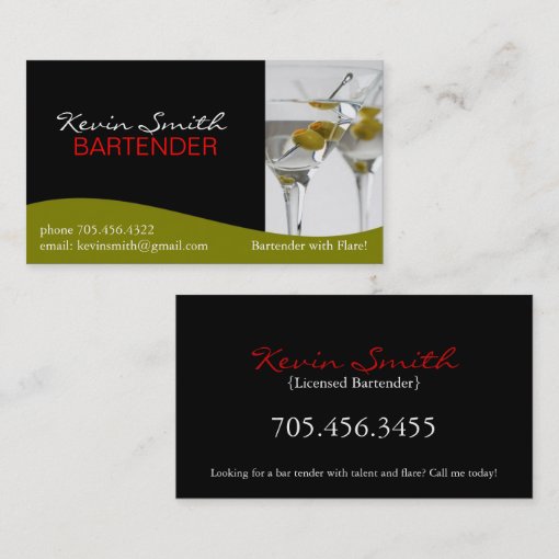 Bartender Business Card | Zazzle