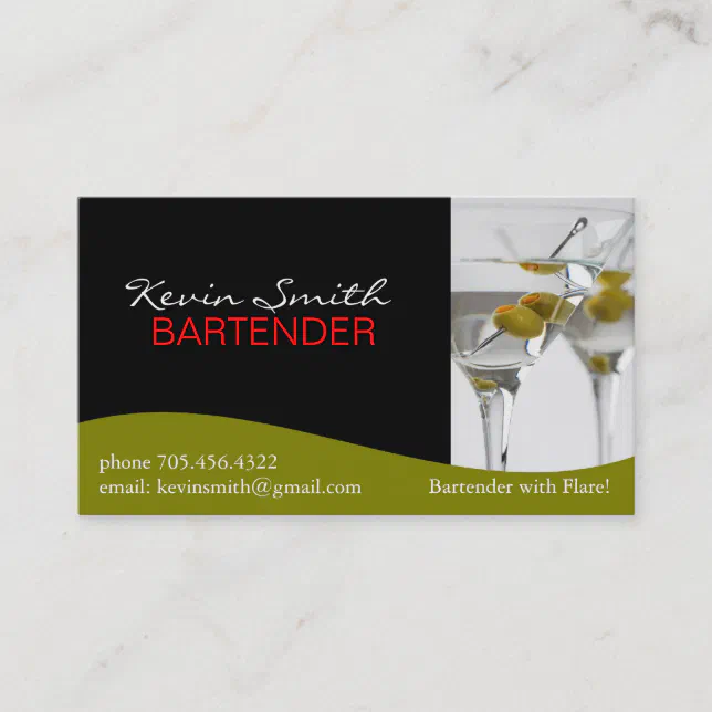 Bartender Business Card | Zazzle