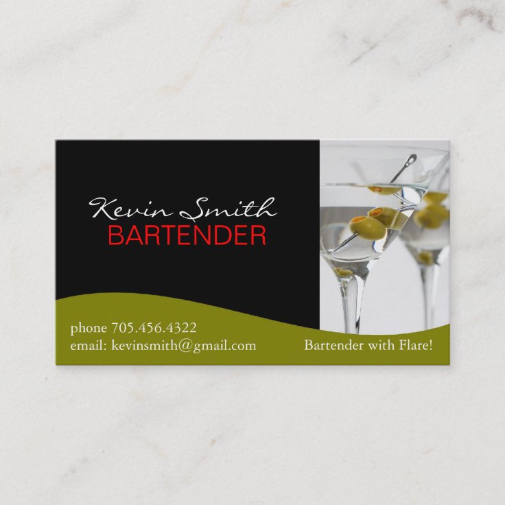 Bartender Business Card | Zazzle