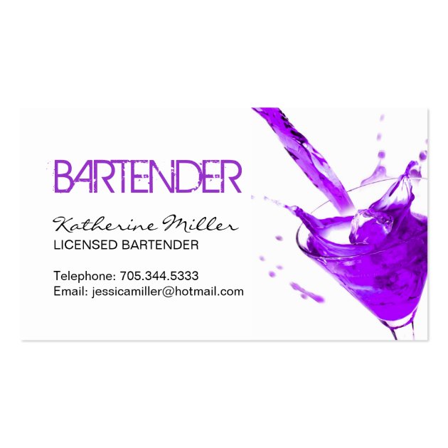 Bartender Business Card