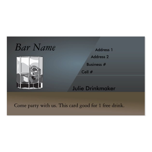 Bartender Business Cards
